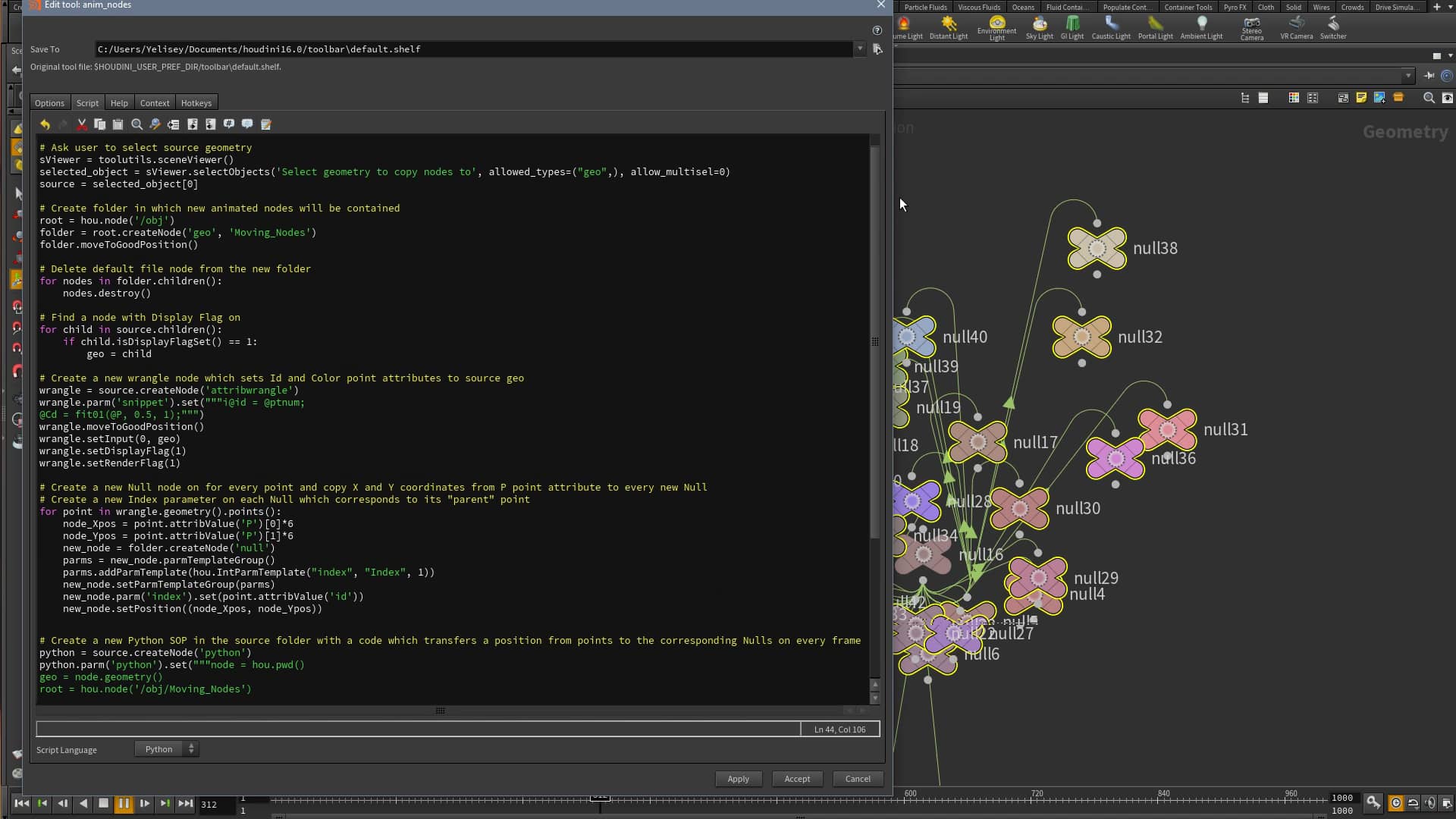 Animated Nodes in Houdini (Python Tool) on Vimeo