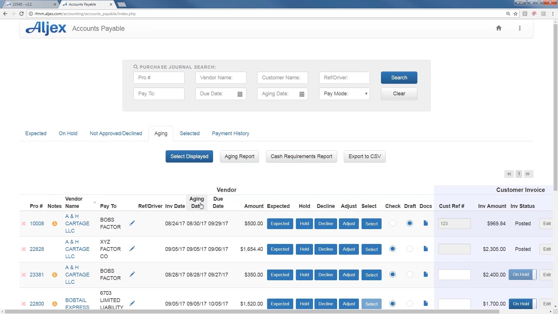 Aljex Vision Accounts Payable Demo on Vimeo
