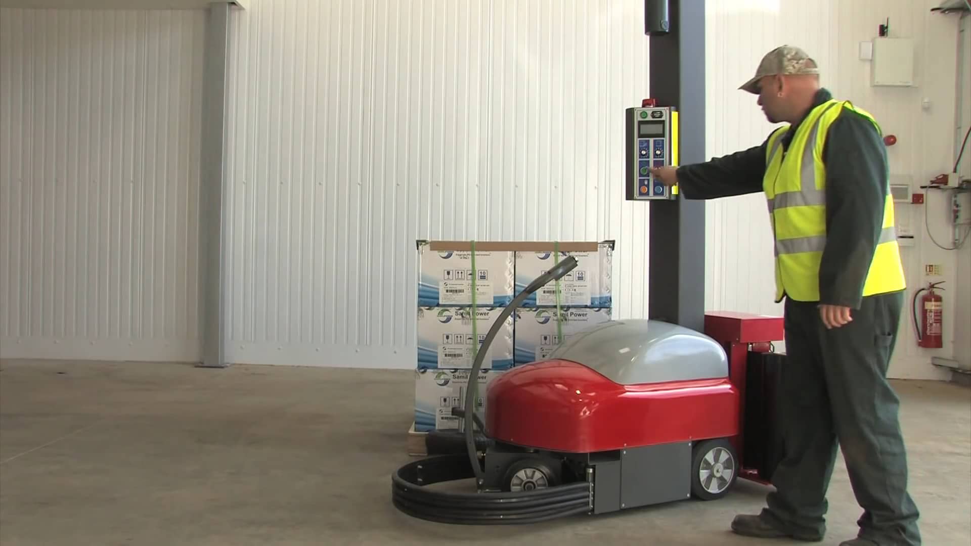 Robotic Pallet Wrapper (Robo-Wrapper) Safety Feature on Vimeo