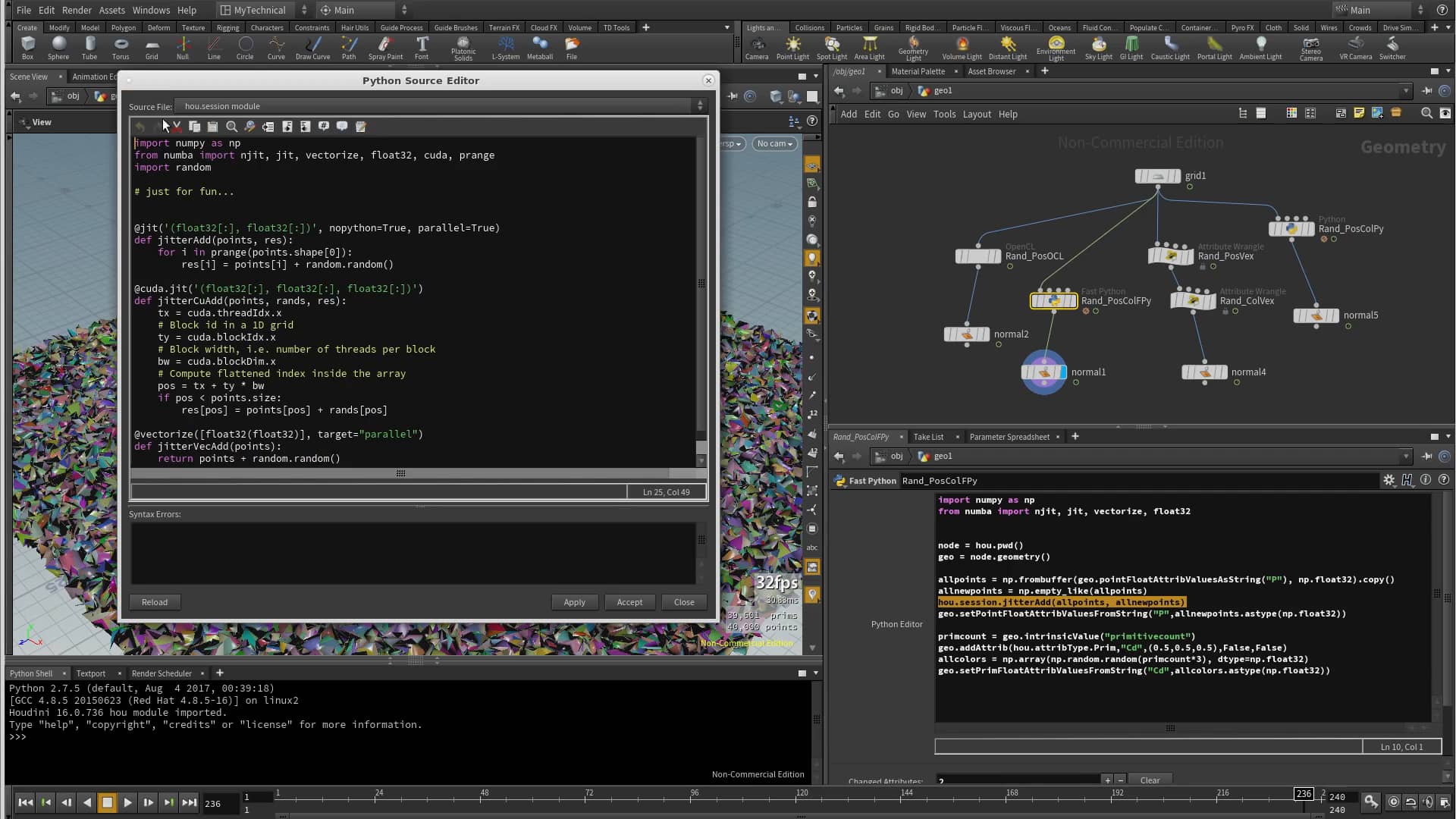 How to use Numba (Python JIT) with Houdini (General & Linux) on Vimeo