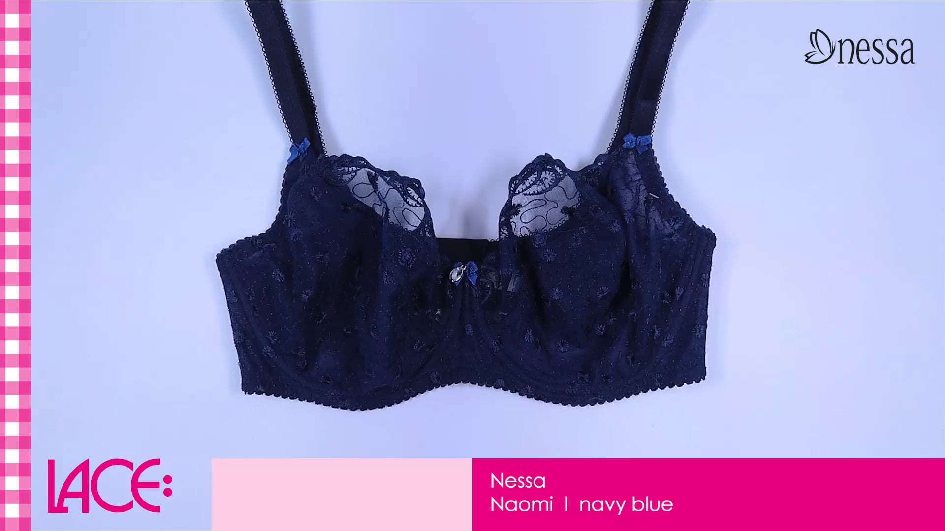 Nessa - Lingerie - Naomi - bra - navy blue | Lace.eu on Vimeo