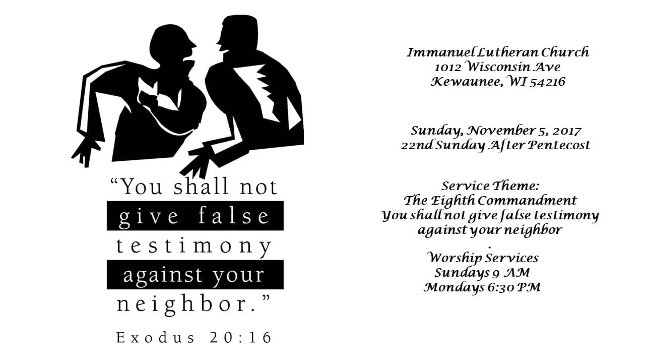 You shall not give false testimony against your neighbor. on Vimeo