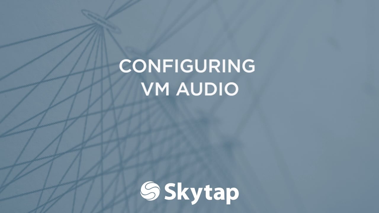 Configuring VM audio on Vimeo