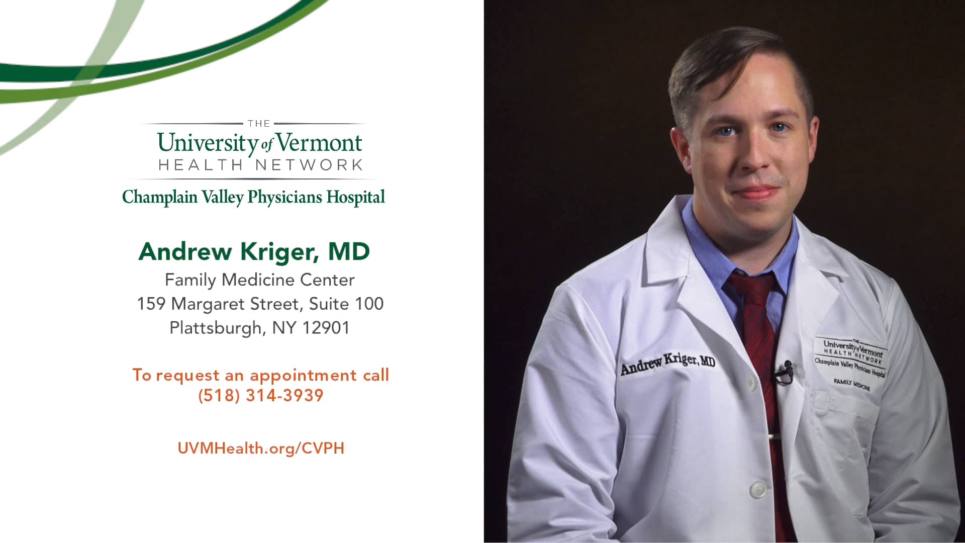 Dr. Kriger on CVPH Family Medicine on Vimeo