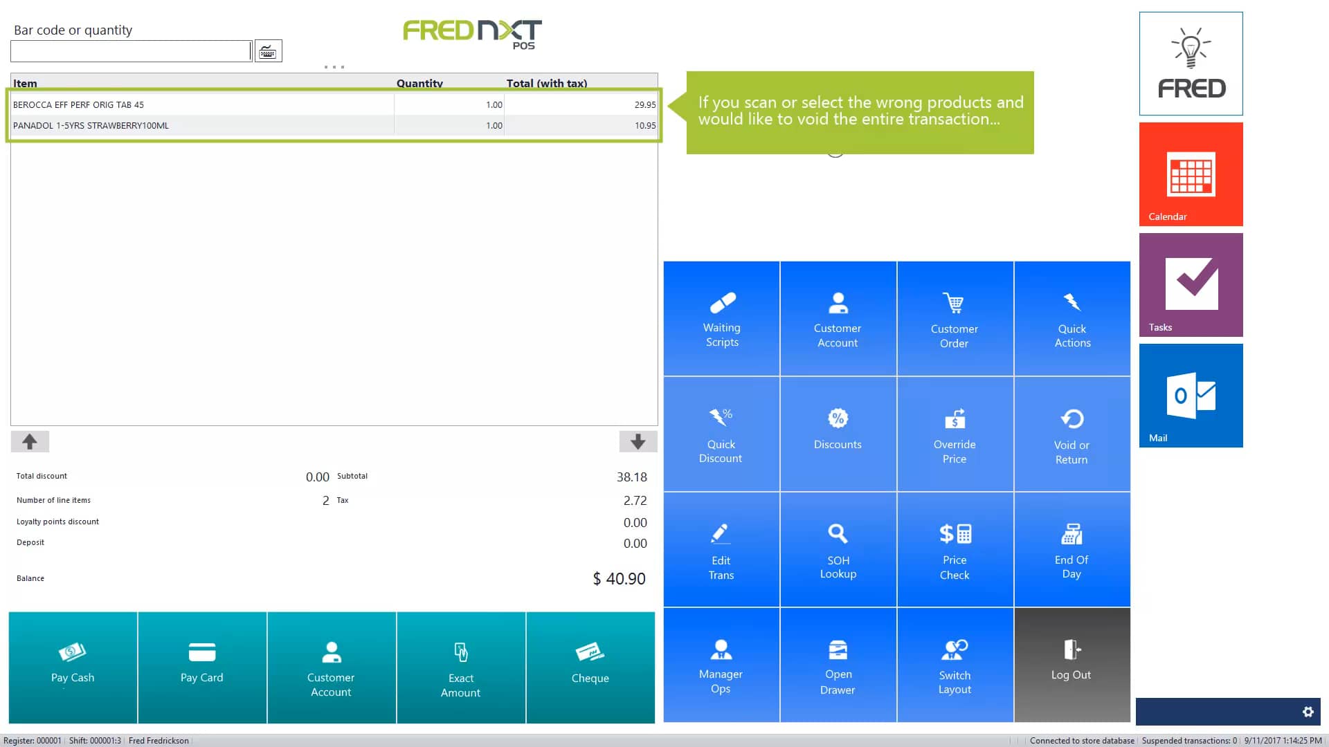 Fred NXT POS: Void a transaction on Vimeo