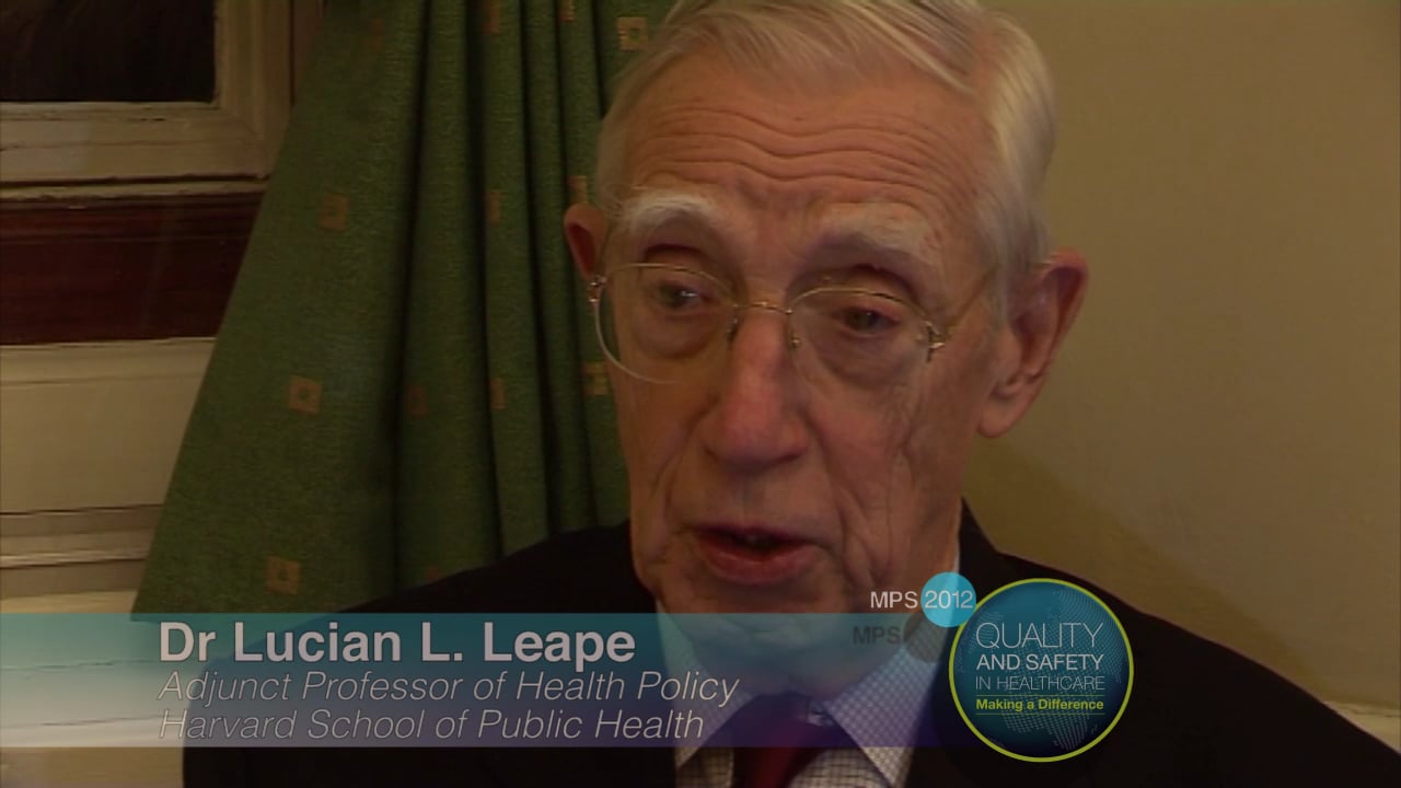 Dr Lucian Leape on disclosure and apologies in healthcare on Vimeo