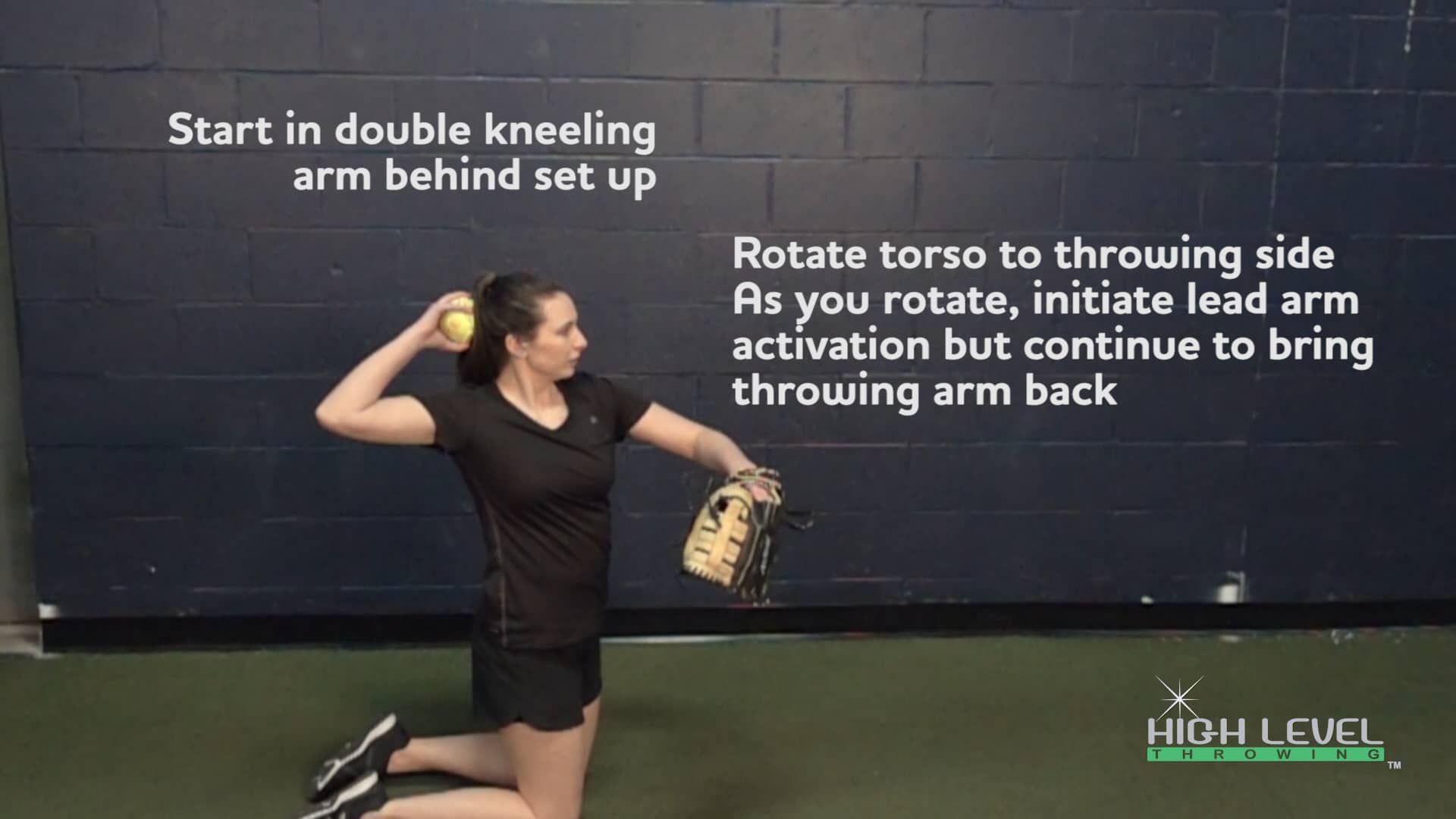 Softball Throwing Training: Double Kneeling Arm Behind | High Level ...