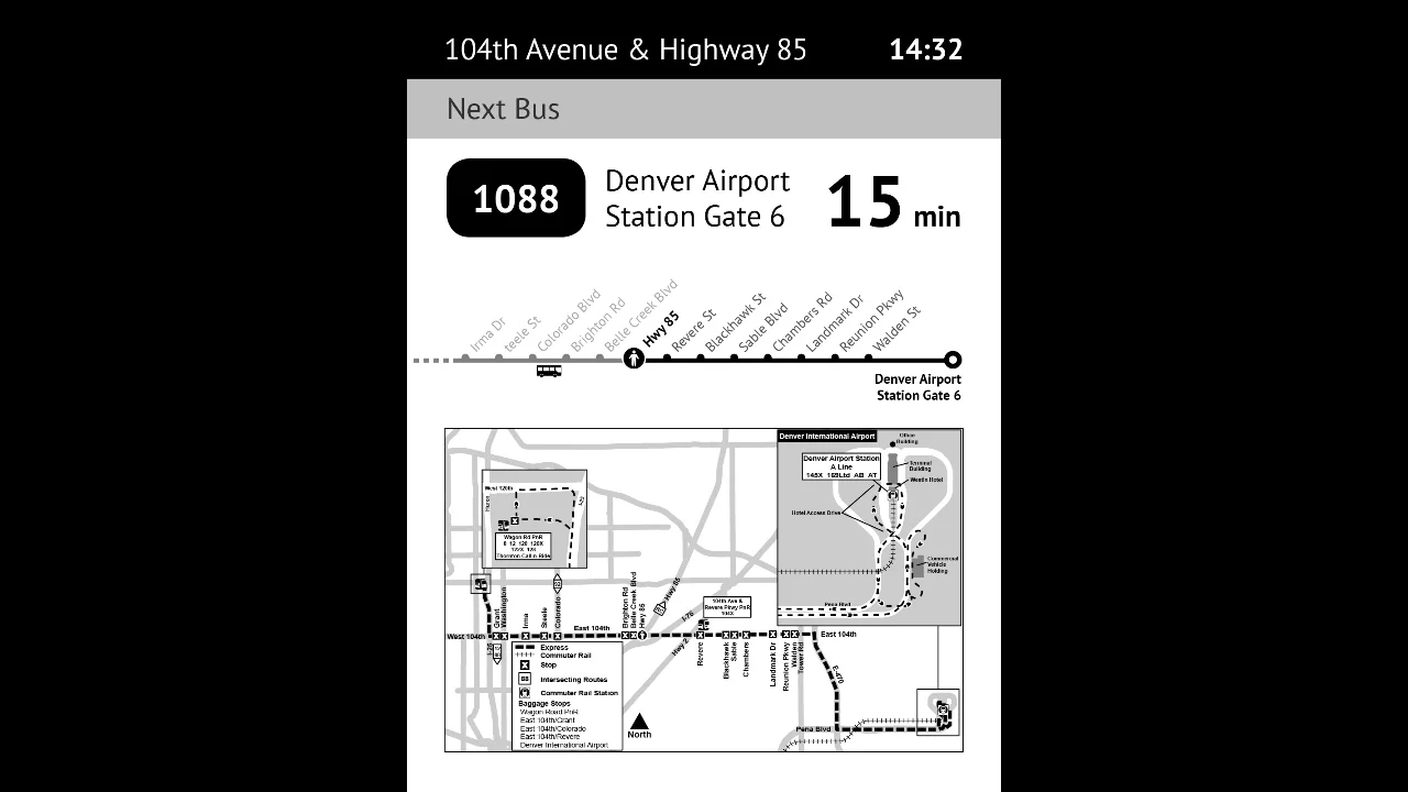 Papercast E-paper Bus Stop Displays Content Showing Denver Live ...