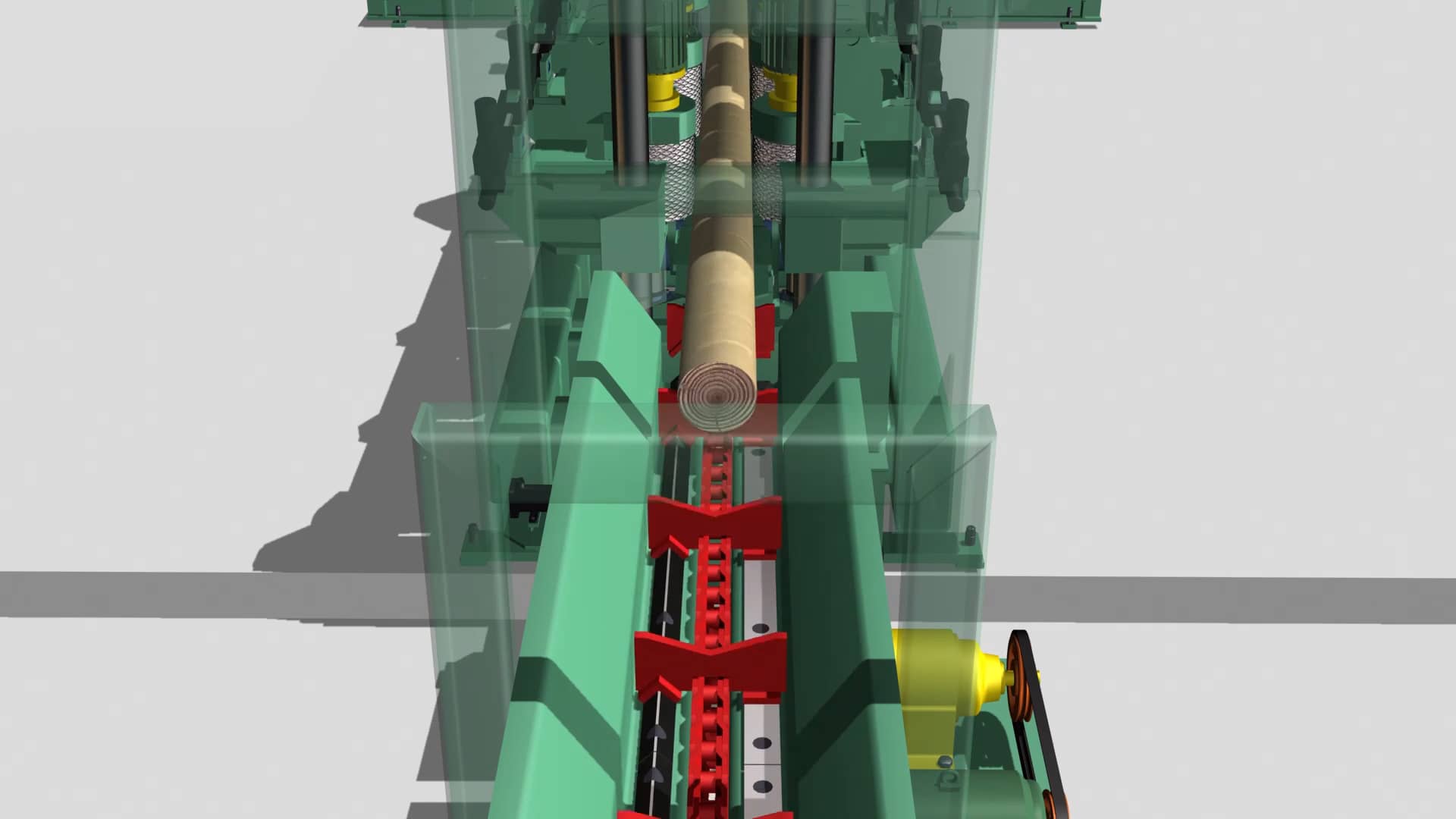 USNR's Knuckle Turner Infeed, Canter, Profiler and Quad Arbor Saw Box ...