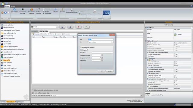 Paramétrer eCopy Smart Form Extender