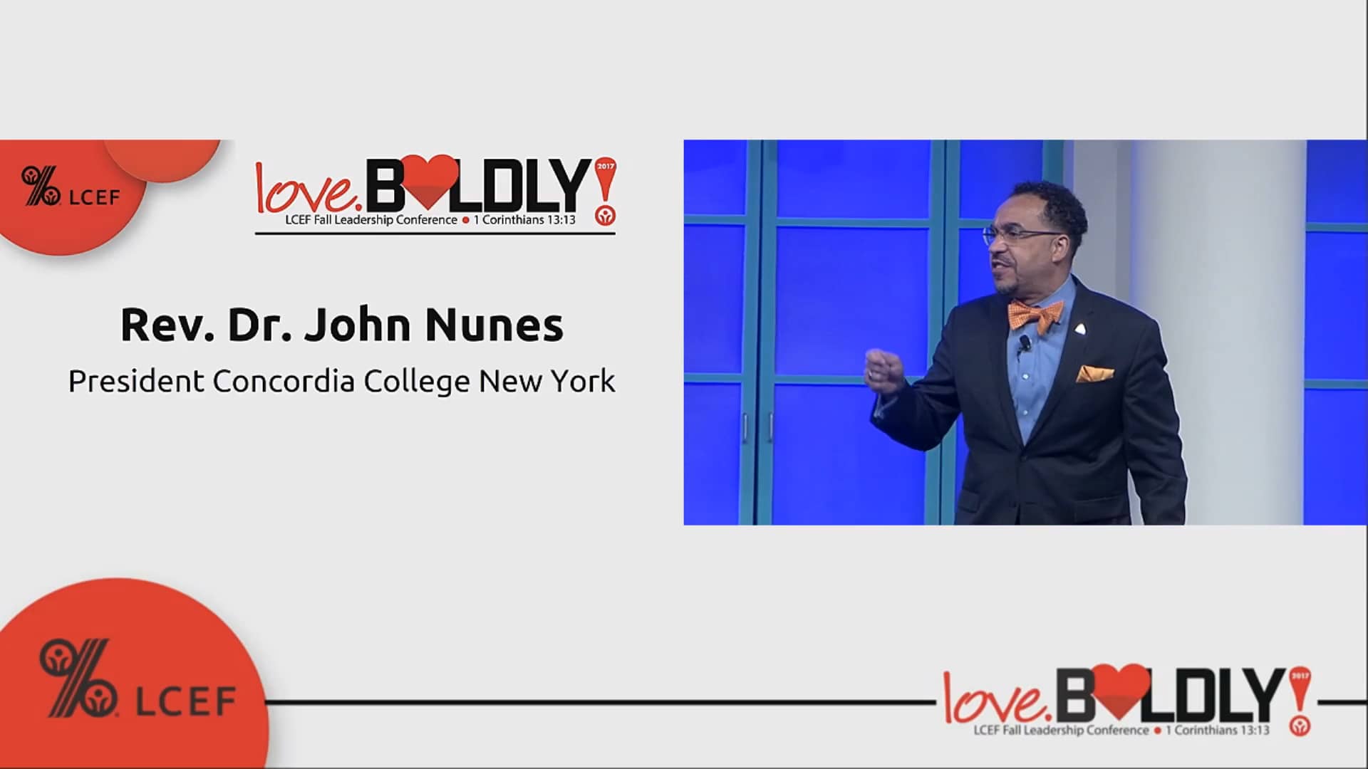 Lutherans and Loving Boldly - President Rev. Dr. John Nunes on Vimeo