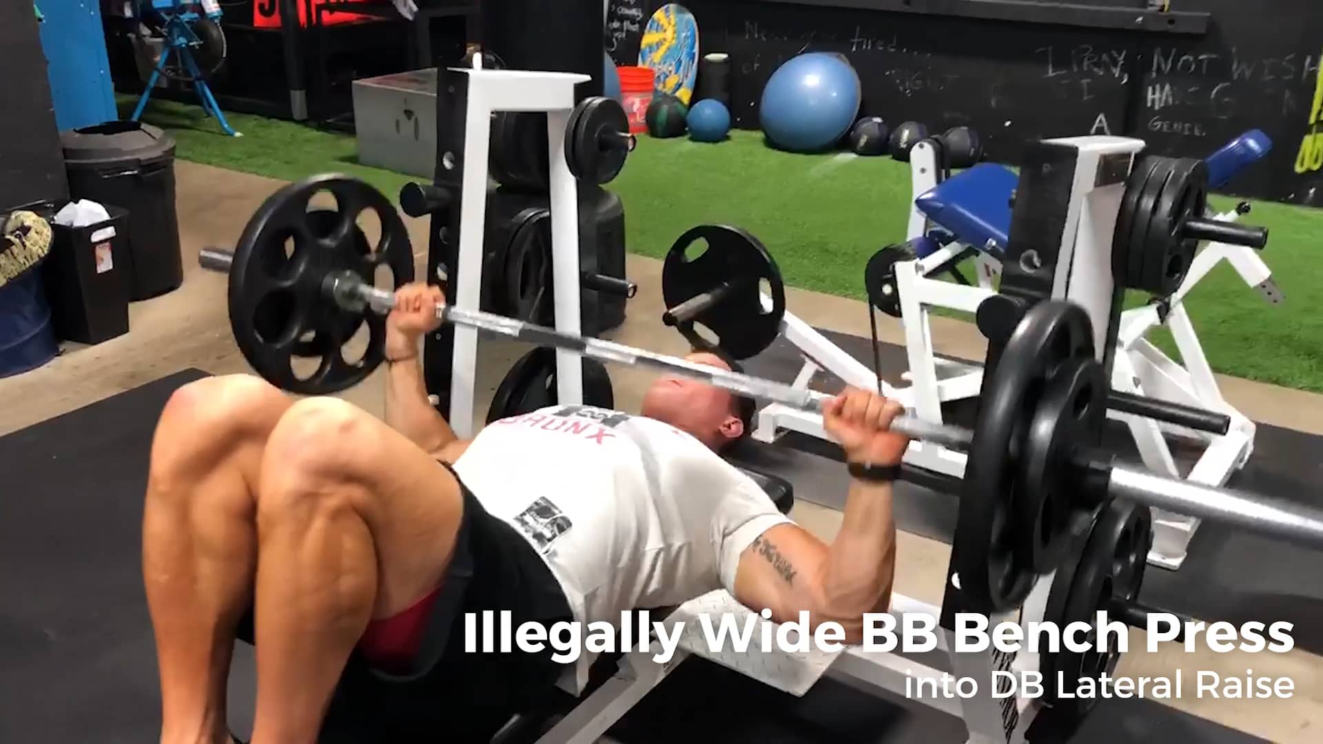 Illegally Wide BB Bench Press into DB Lateral Raise on Vimeo