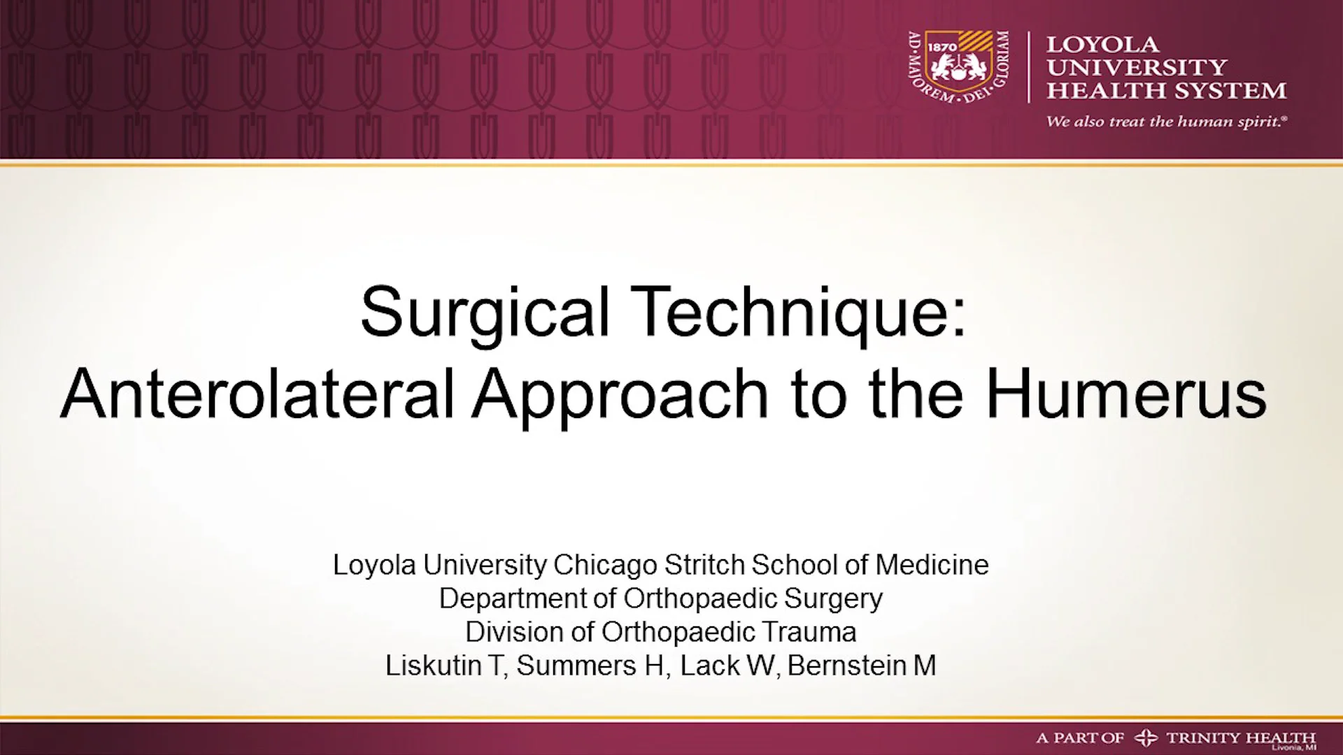 OTA Video Library - Surgical Technique- Anterolateral Approach to the ...