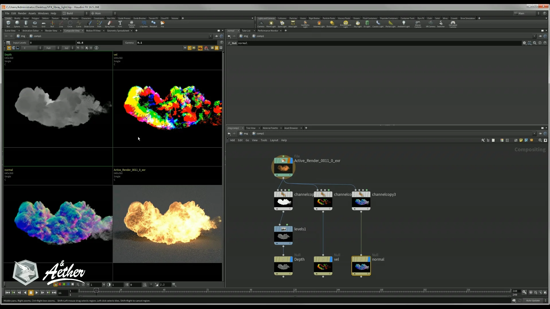 Houdini volume passes render