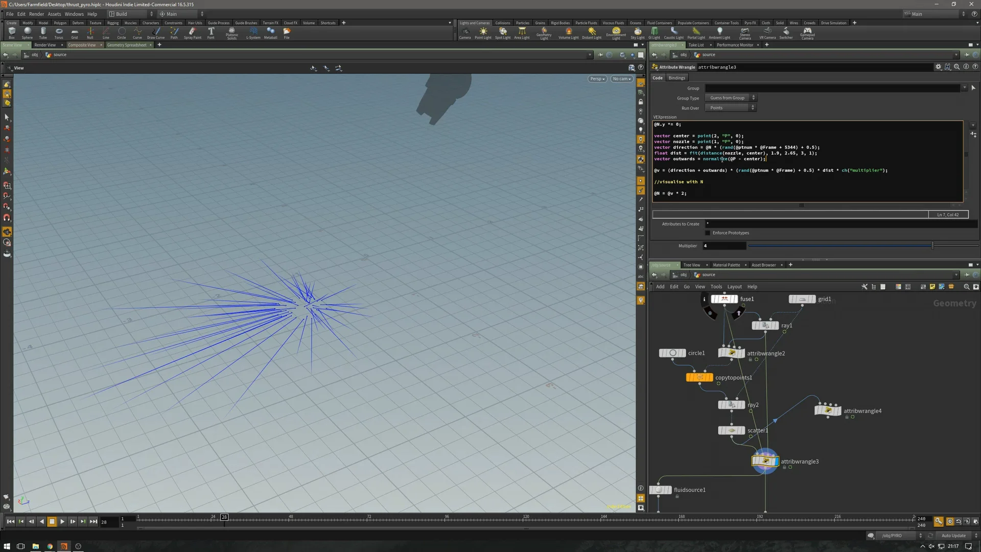 Houdini - Thrust vectors (scene walkthrough)
