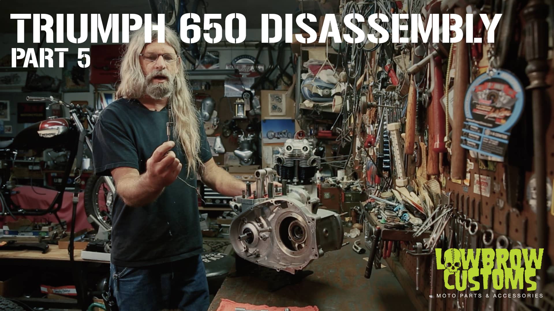 Triumph 650 Motorcycle Engine Disassembly & Rebuild part 5 - Lowbrow ...