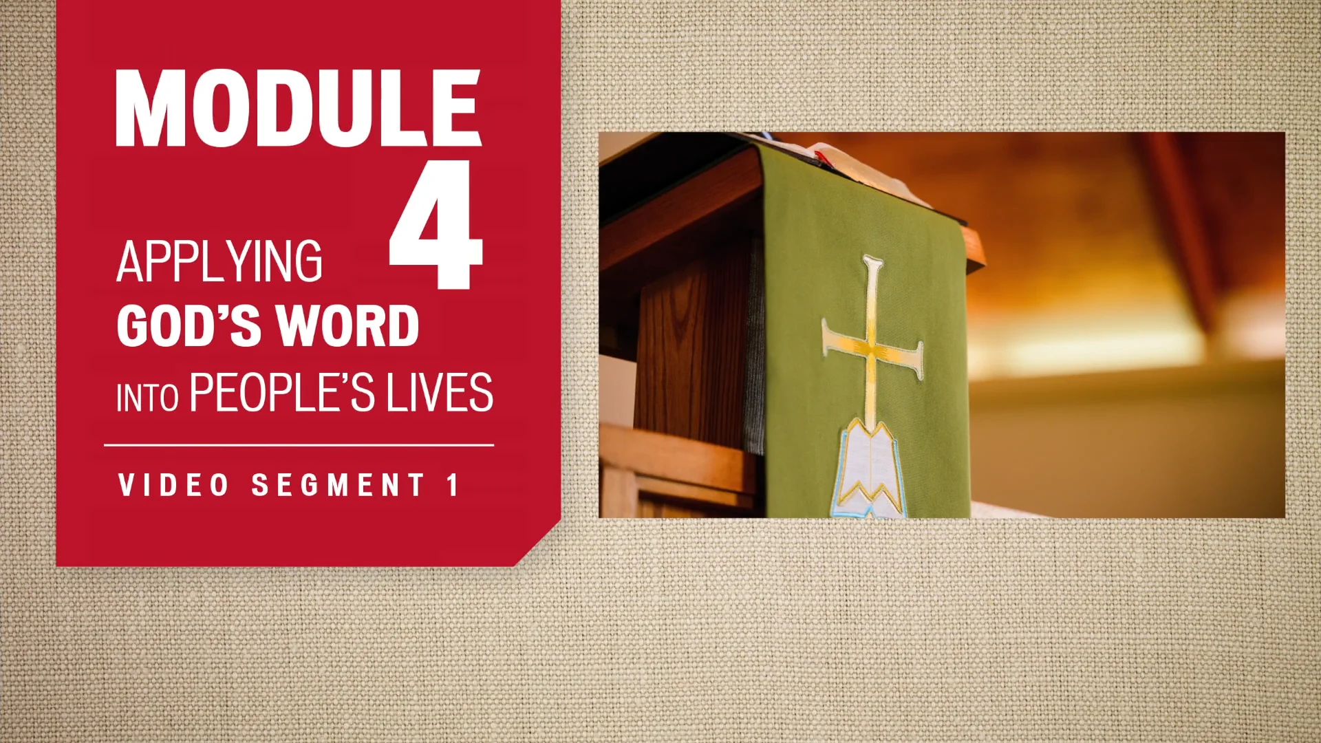 Preach the Word, Module Four: Segment 1 on Vimeo