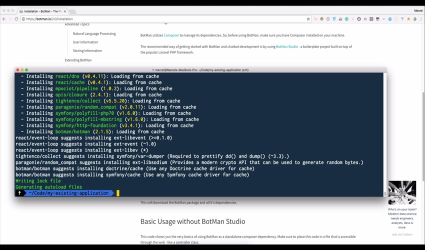 Installing BotMan - Build A Chatbot - Beyond Code