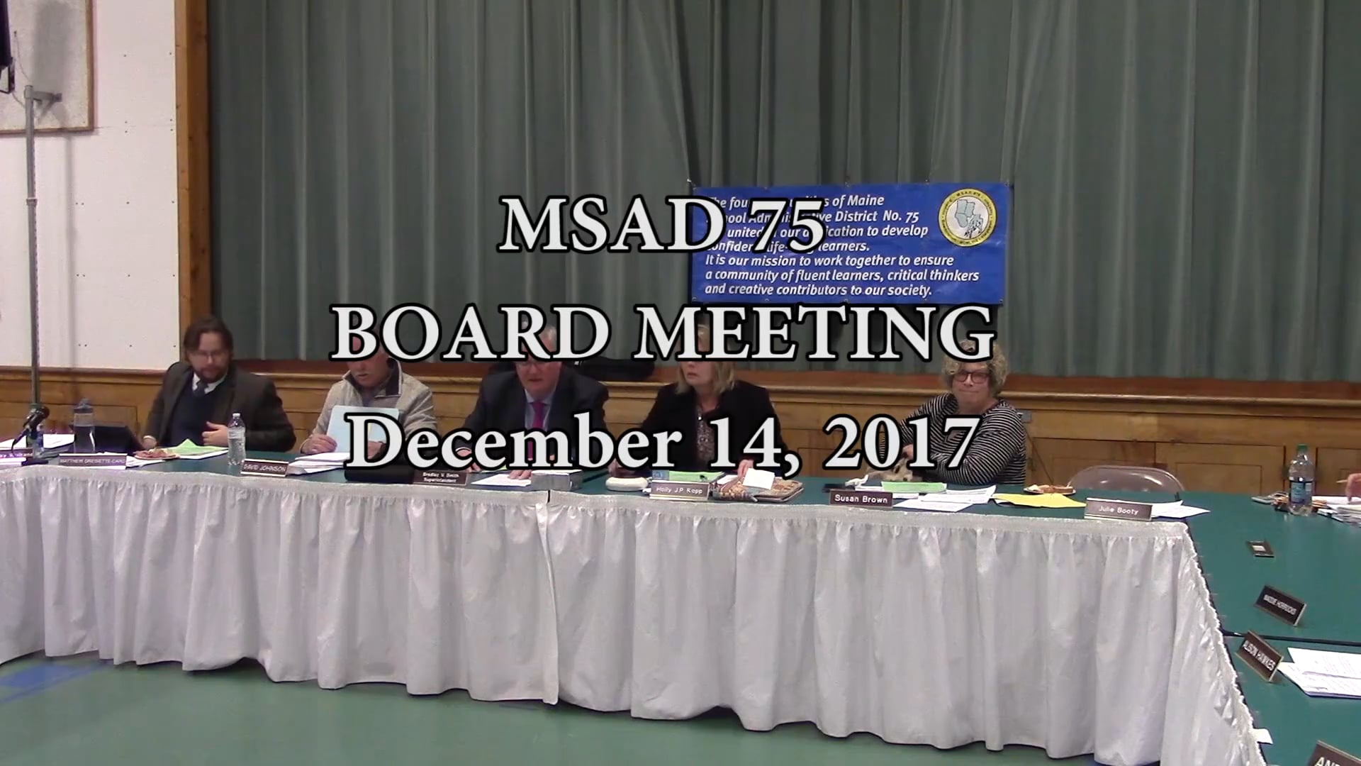 EDU msad 75 Board Meeting 14Dec17 on Vimeo