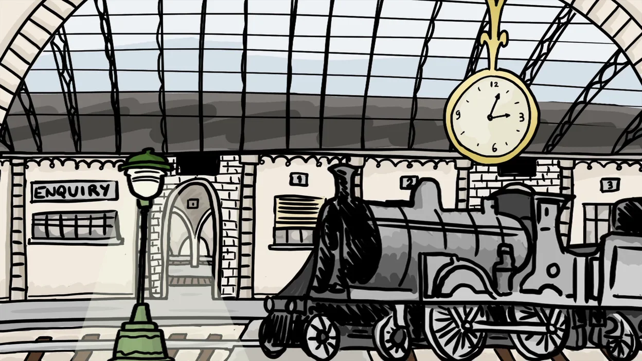 Animation - 1920s Train Station