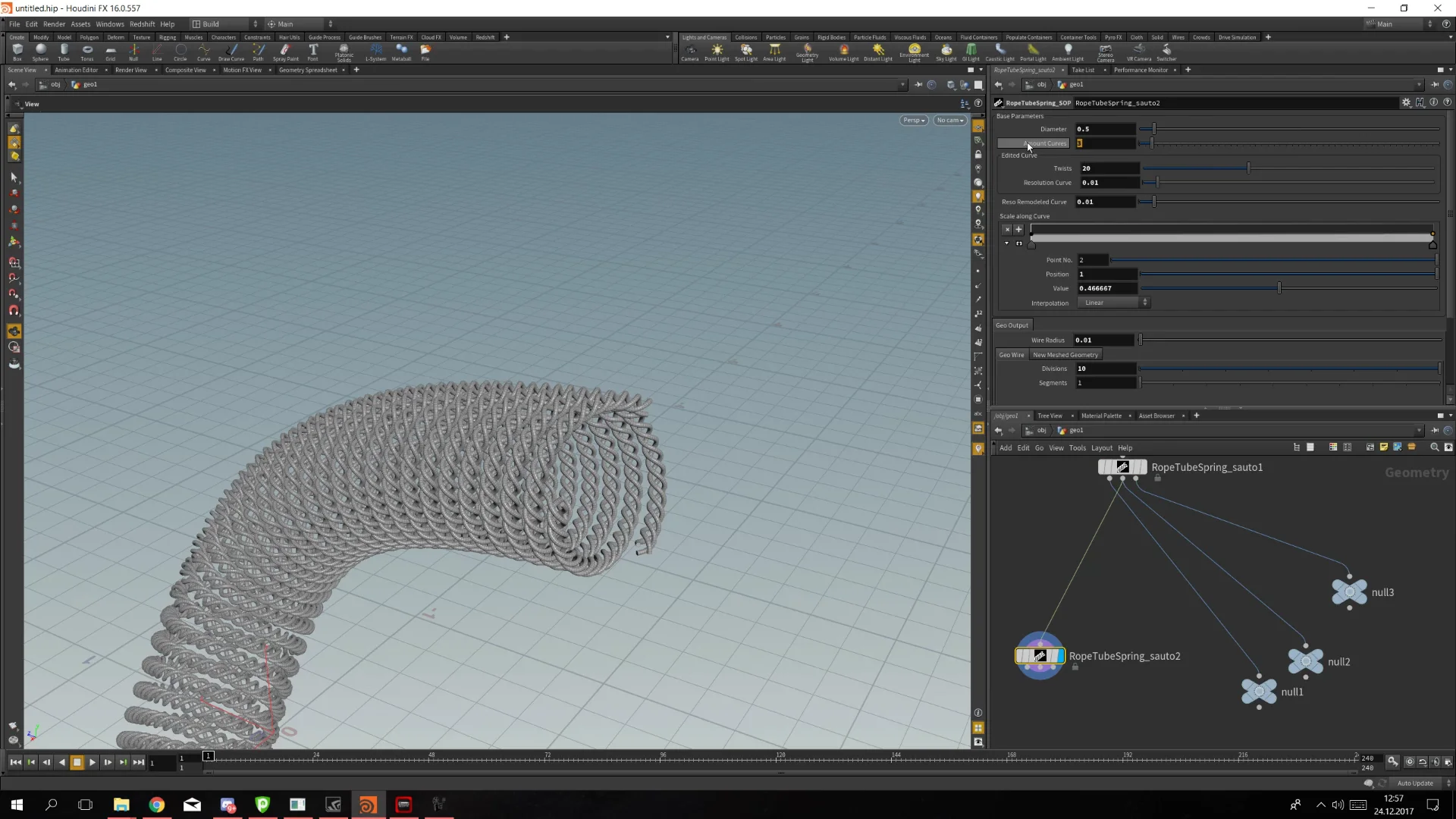 Free Curve to Rope Tool - Houdini