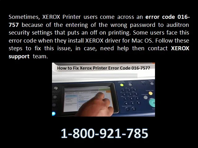 How Can I Resolve XEROX Printer Error Code 016-757