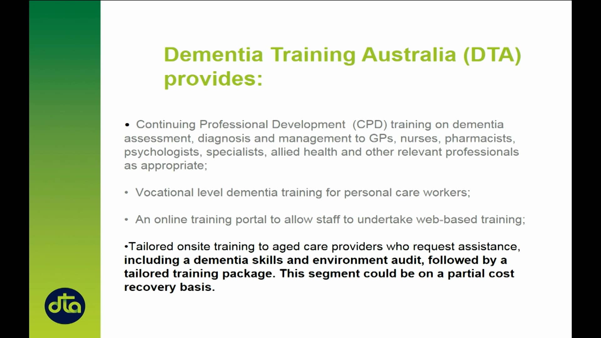 Slides - The New Dementia Training Australia: What’s It All About and ...