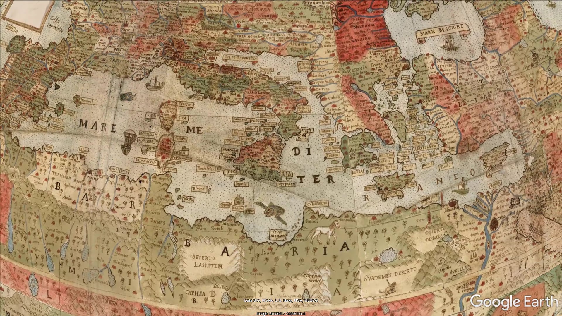 World Map by Urbano Monte, 1587. Digitally rendered by David Rumsey on ...