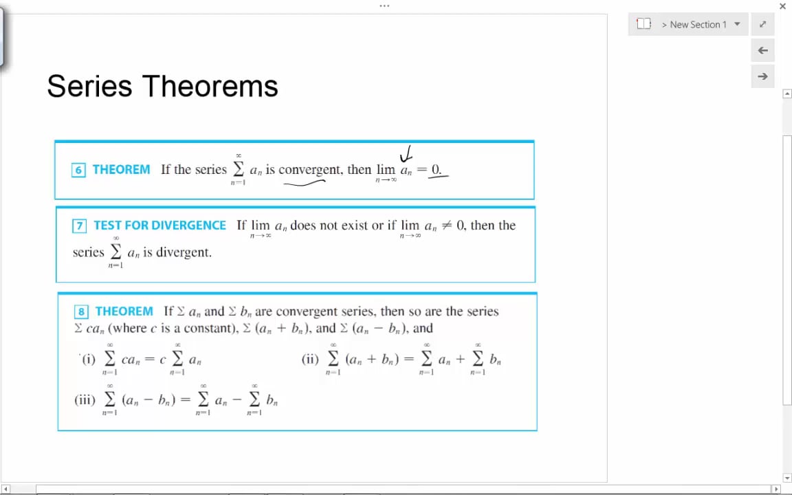 Series Theorems