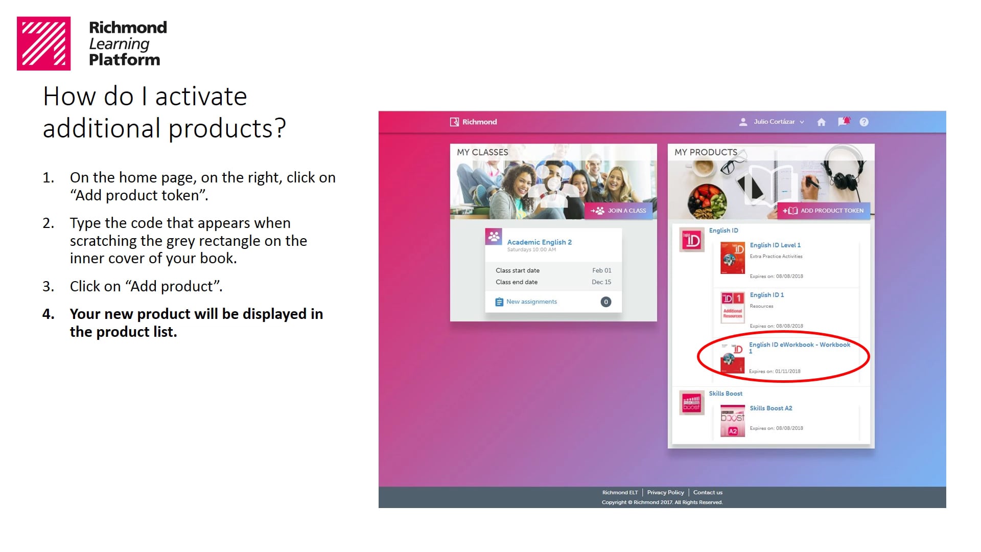 How do I activate additional products? on Vimeo