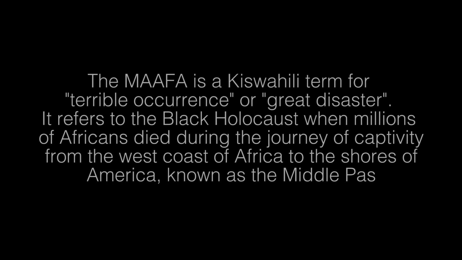 What Is the Maafa on Vimeo