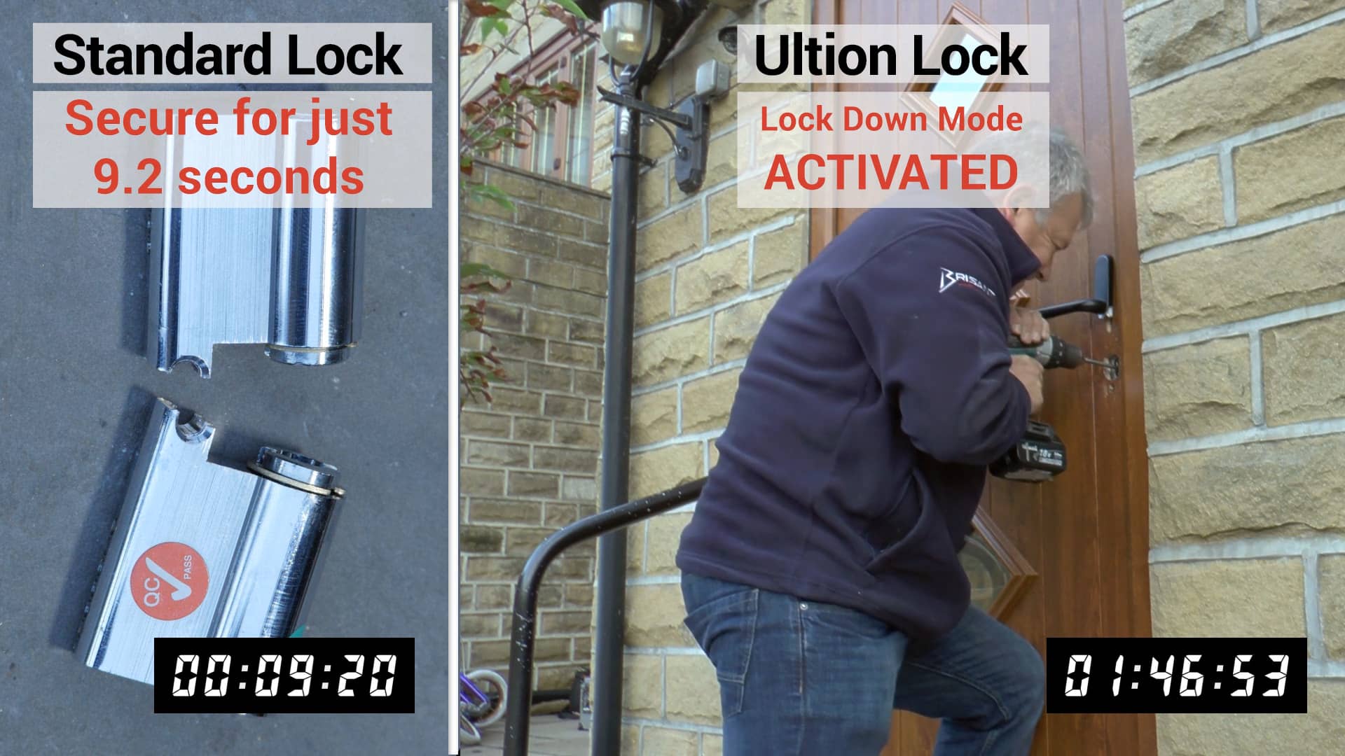 Standard cylinder lock v's Ultion lock Demo on Vimeo