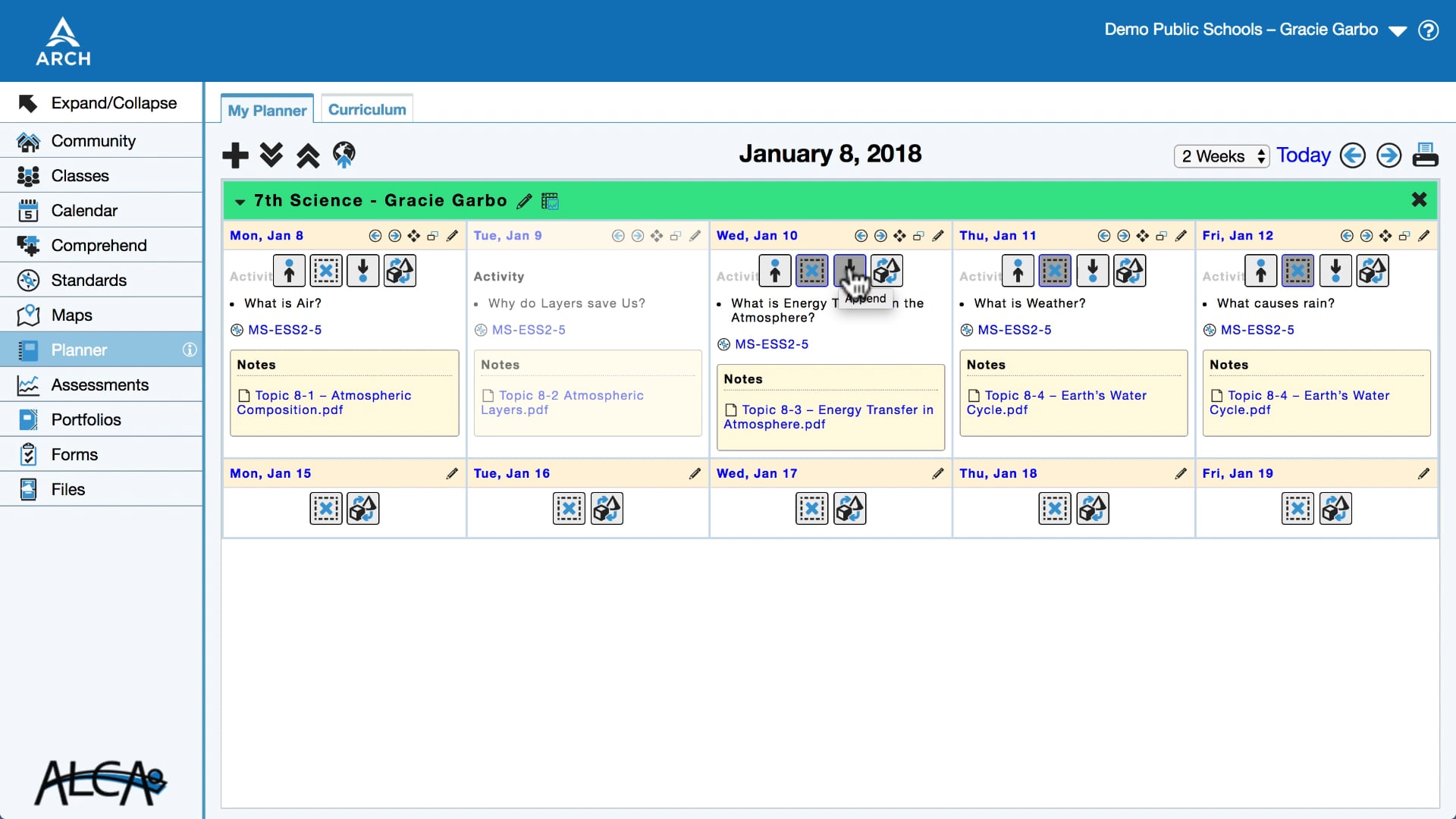 Using the Arch Planner: Creating Quick Lesson Plans that include OAS ...