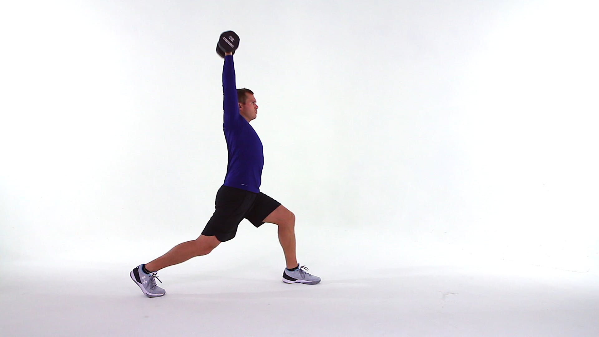 Split Stance Curl to Press Contralateral Arm on Vimeo
