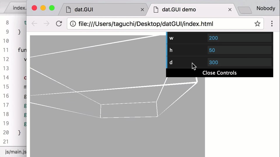 #04 パネルの基本操作をおさえよう | dat.GUI入門 - プログラミングならドットインストール