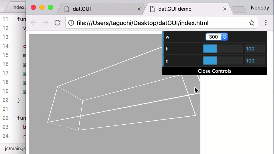 #06 セレクトボックスを使えるようにしよう | dat.GUI入門 - プログラミングならドットインストール