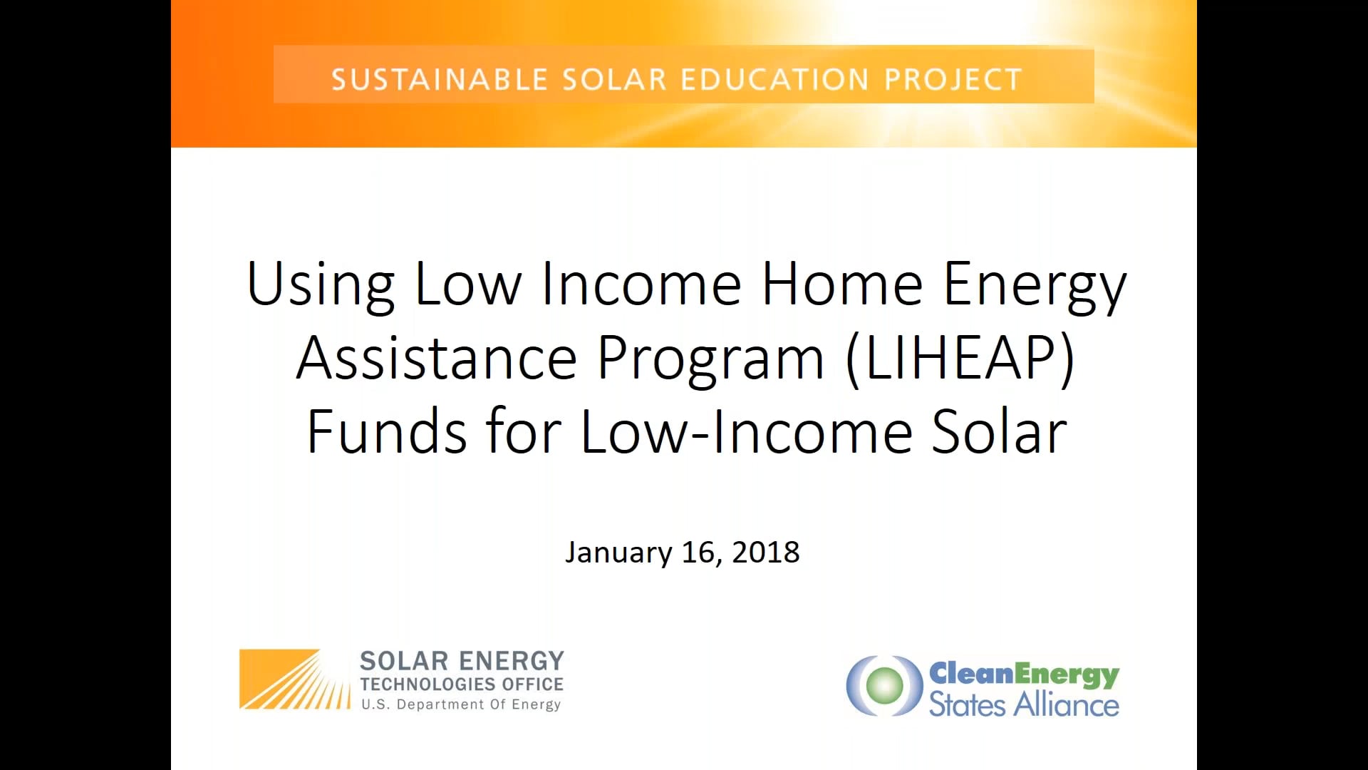 Using Low Income Home Energy Assistance Program (LIHEAP) Funds for Low ...