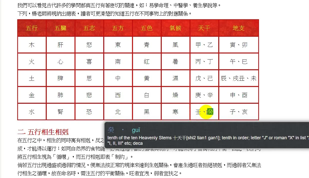 五行對應_2018-01-20(Table-WuXing) on Vimeo