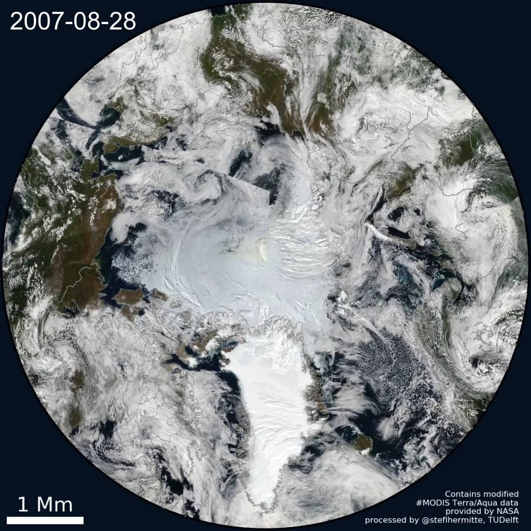 15 years of a changing Arctic by MODIS satellites on Vimeo