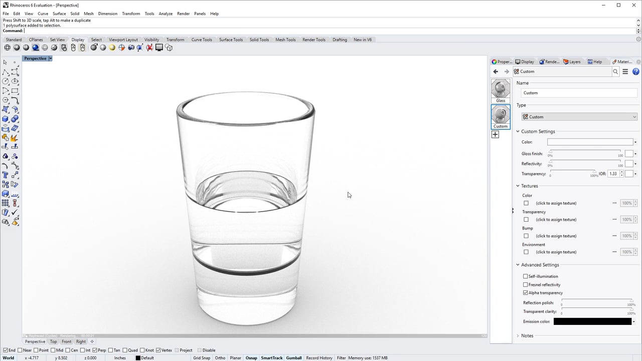 Modeling and rendering a simple glass with Rhino 6 on Vimeo