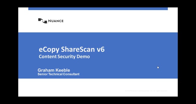 eCopy ShareScan v6 - Content Security Demo