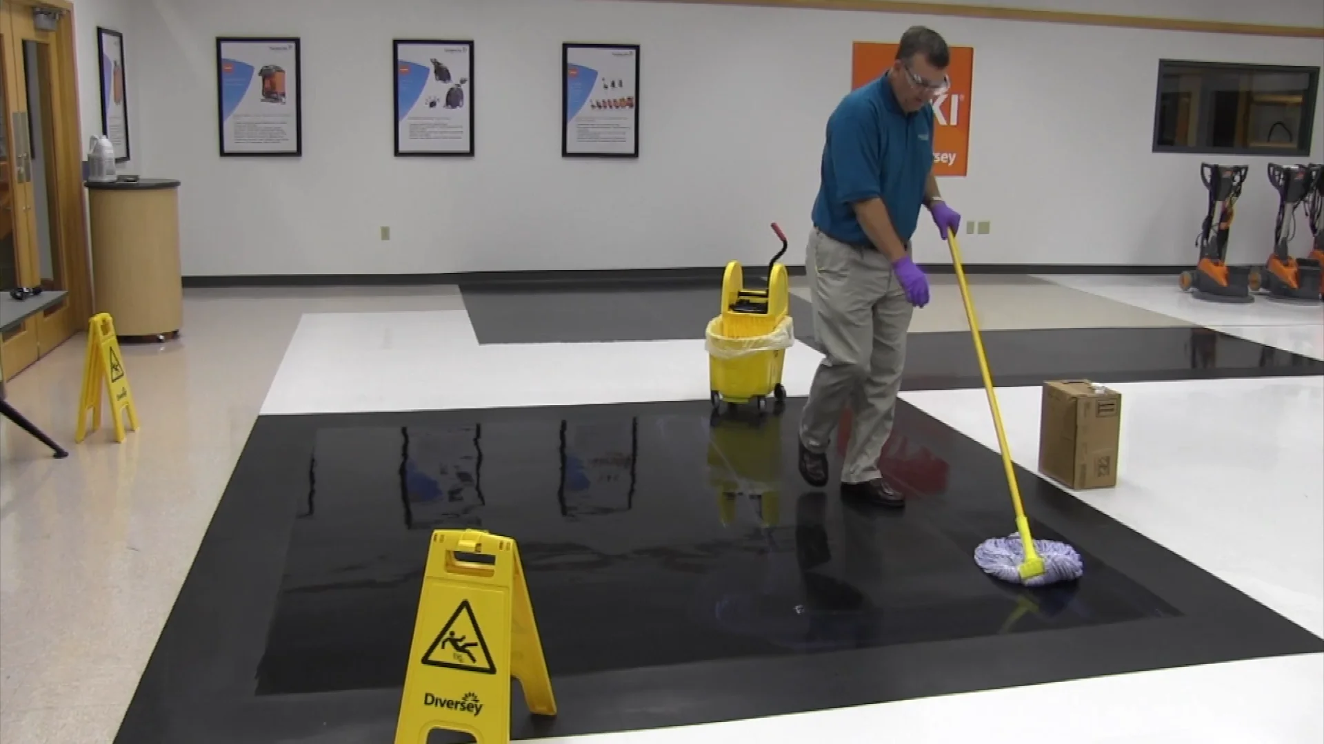 Applying Floor Finish Using a Mop & Bucket | Diversey