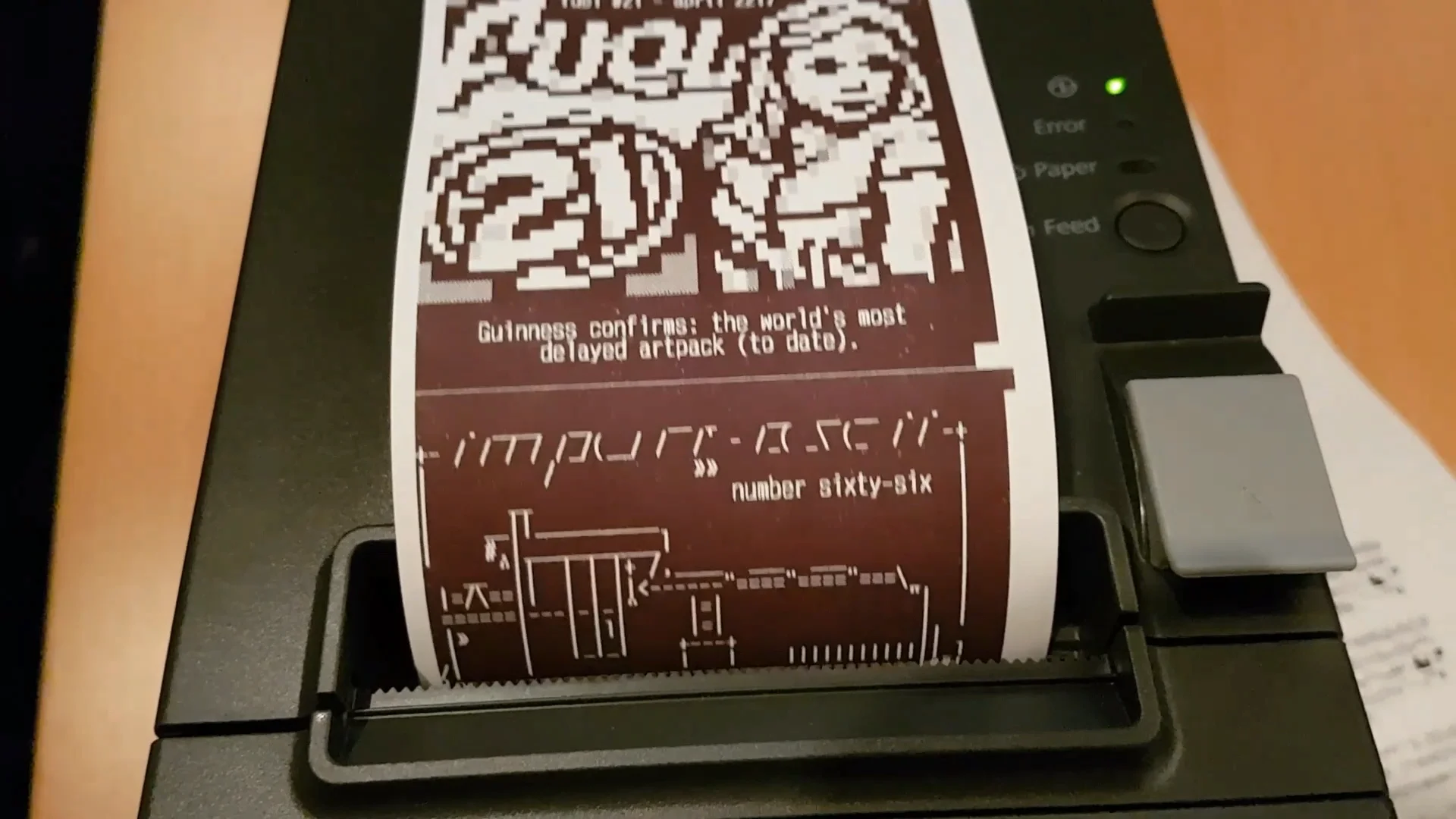 Thermal receipt printer with codepage 437