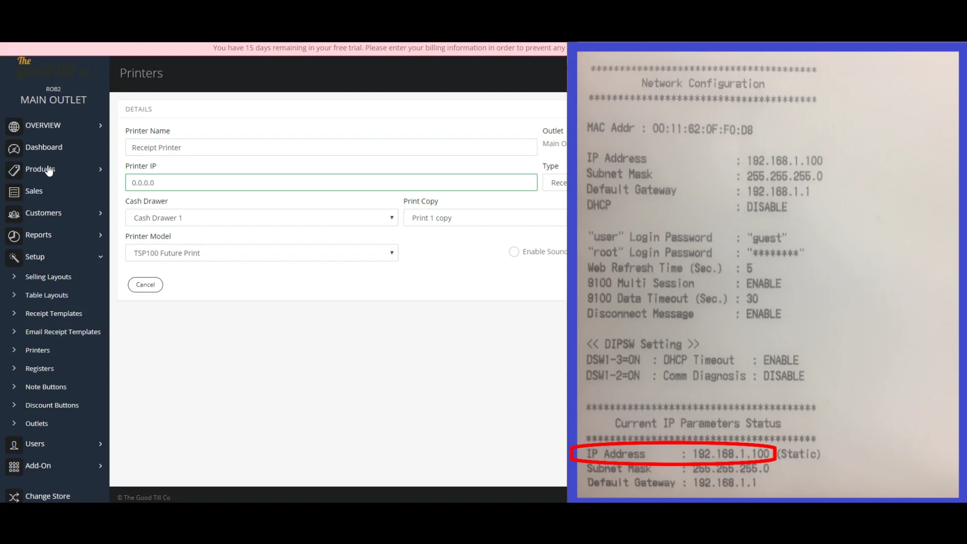 Setting up Printers on Good Till System