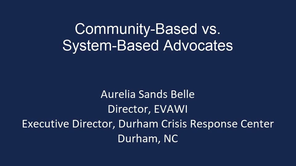 Expert Interview - Community vs System-Based Advocates - Aurelia Sands ...