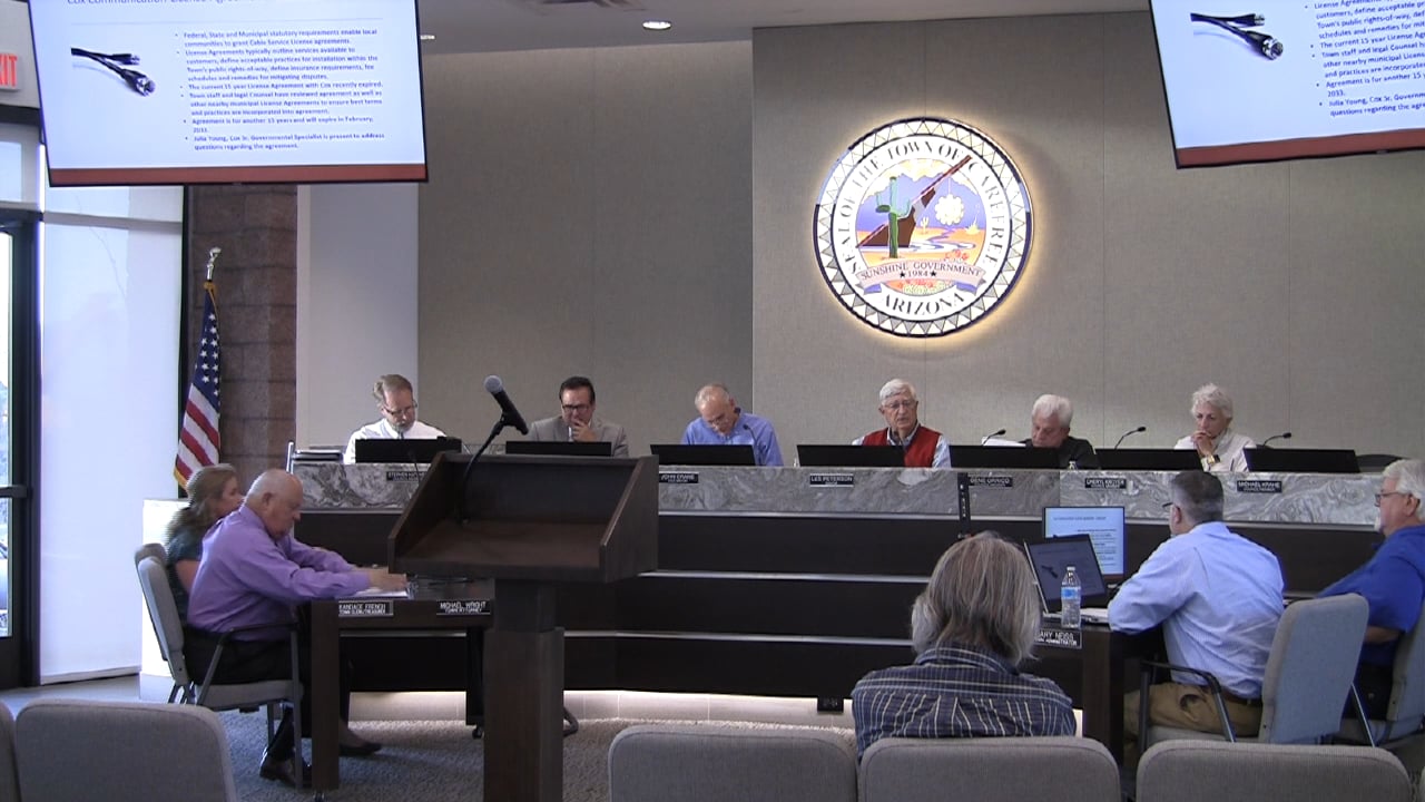 Review, discussion and possible action to approve the renewed Cox ...