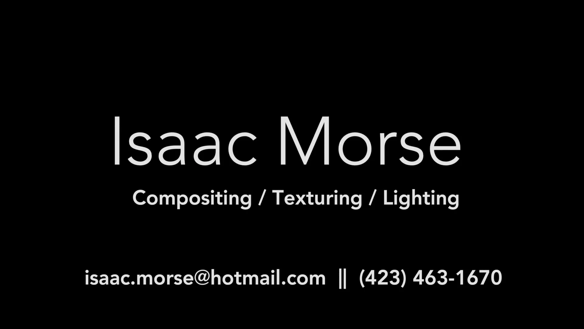Isaac Morse Demo Reel on Vimeo