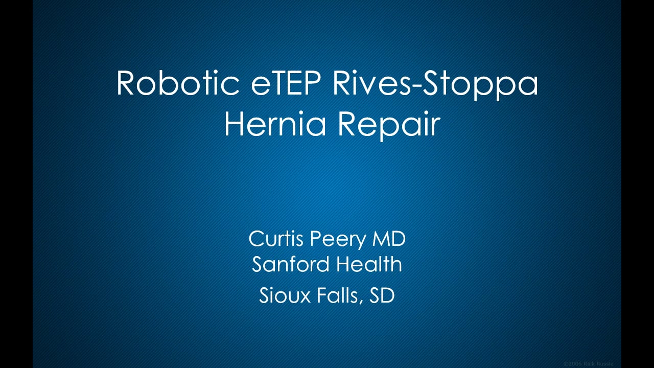 Robotic eTEP Rives-Stoppa Incisional Hernia Repair on Vimeo