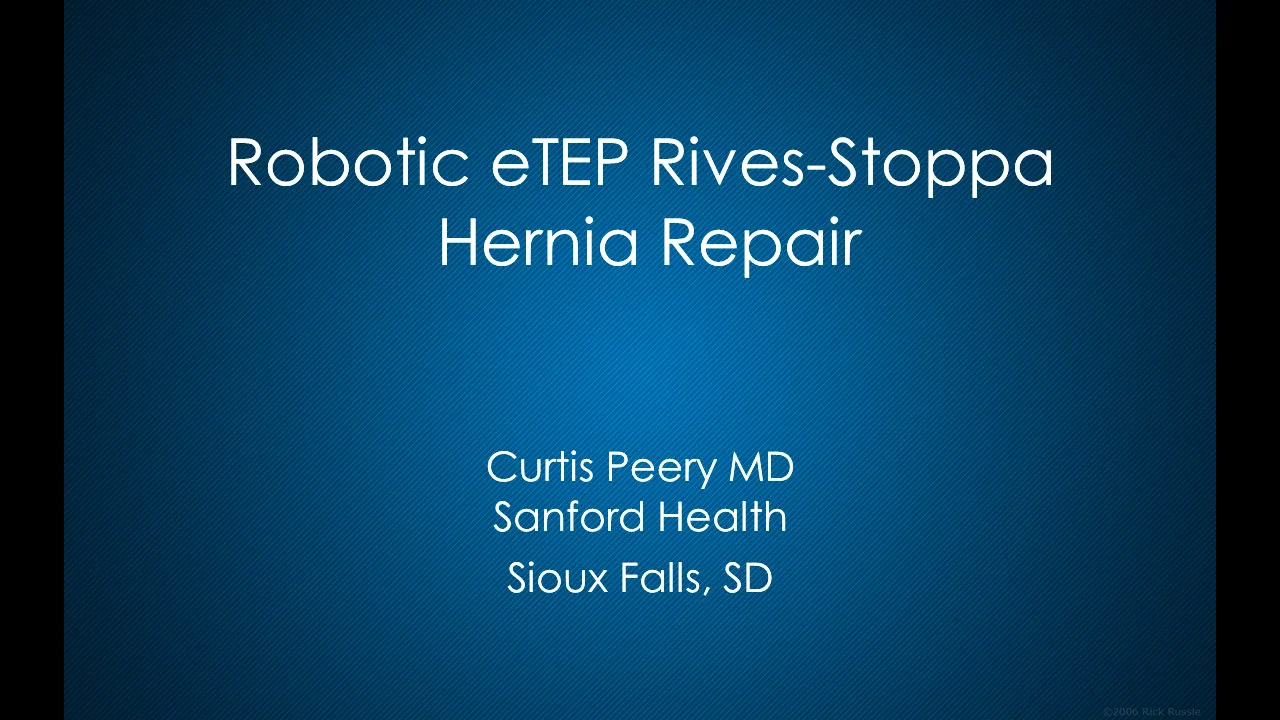 Robotic eTEP Rives-Stoppa Incisional Hernia Repair