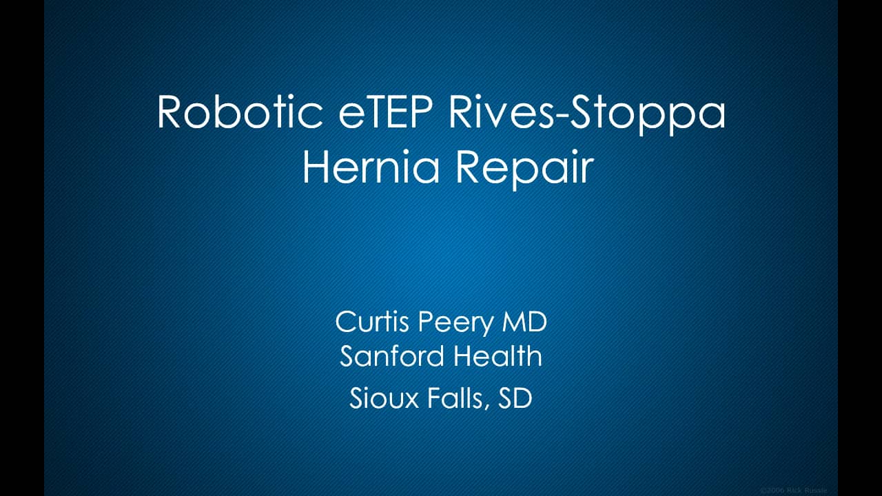 Robotic eTEP Rives-Stoppa Incisional Hernia Repair on Vimeo